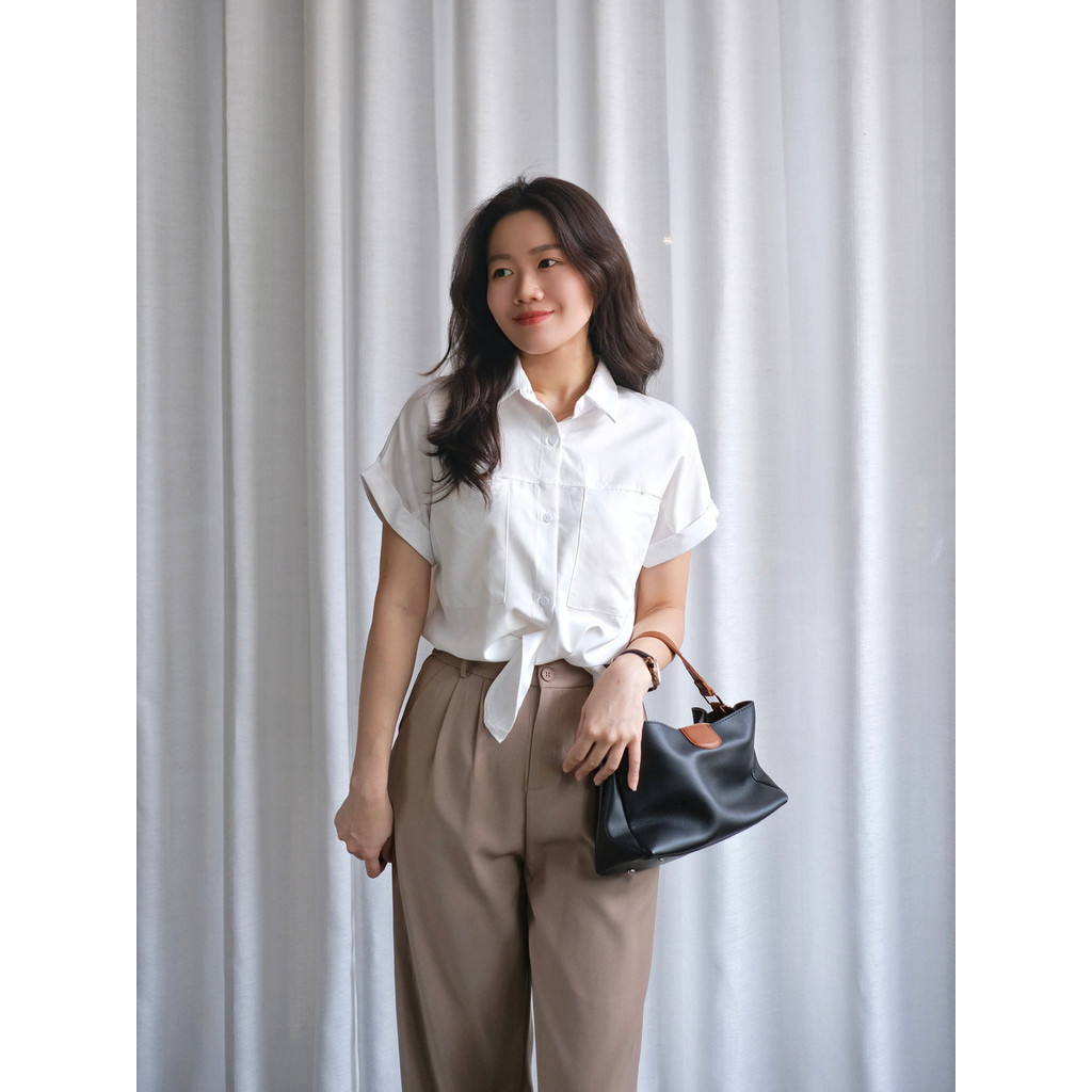 ACEWIN Tie-Waist Premium Blouse (Free Size) 110289 | Shopee Malaysia