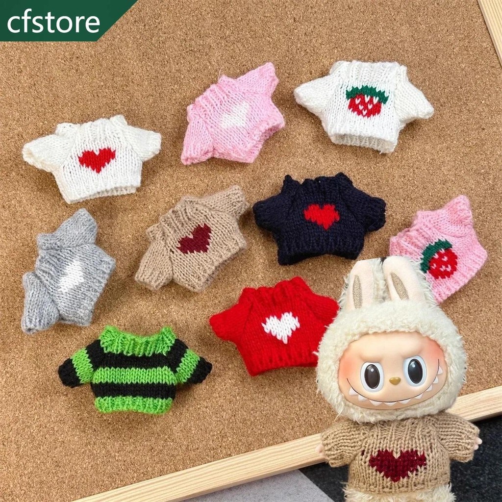 Labubu V2 V1 Winter Strawberry Sweater Outfit Accessories for 17cm ...