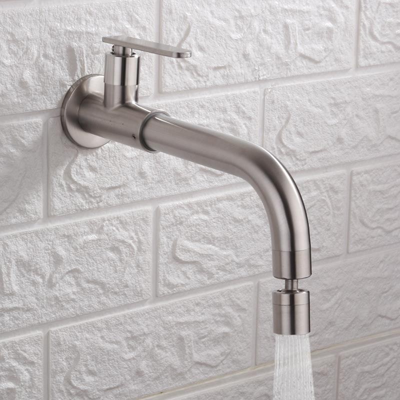 304 Stainless Steel Rotating In-Wall Type Single Cold Water Faucet ...
