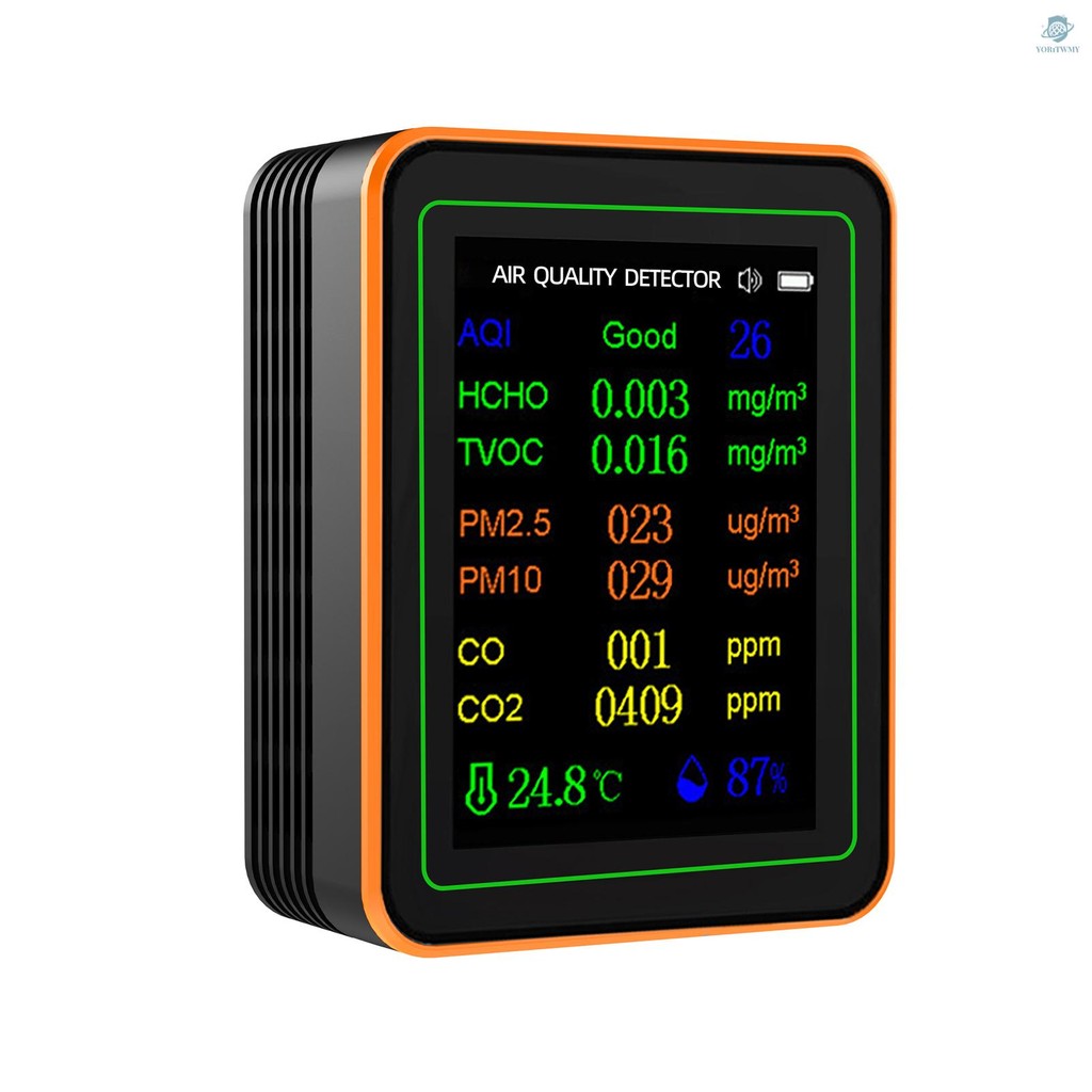 10 in 1 Air Quality Monitor PM2.5 PM10 CO CO2 TVOC HCHO AQI Temperature ...