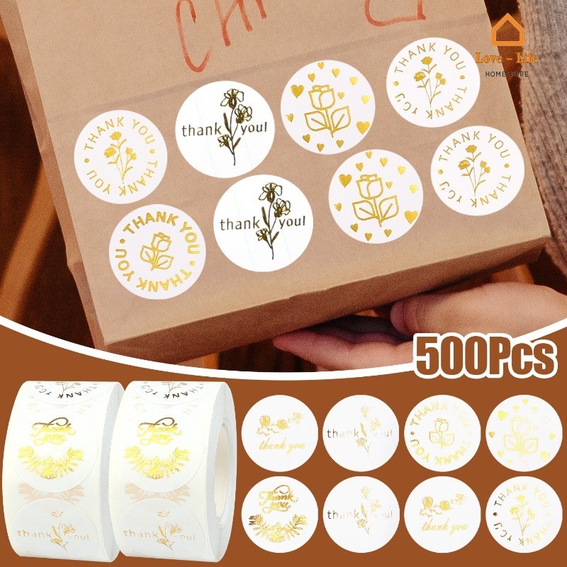 500pcs Thank You Round Sticker - Scrapbook Letter Handmade Stickers ...