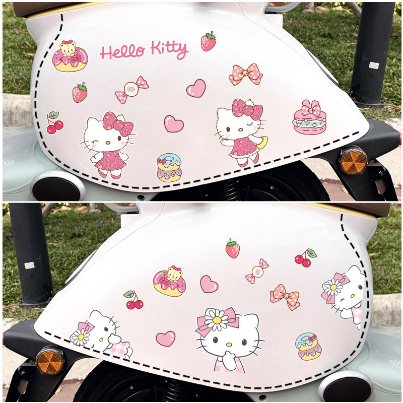 KT Hello Kitty Stickers Cartoon Cute Electric Scooter Motorcycle ...