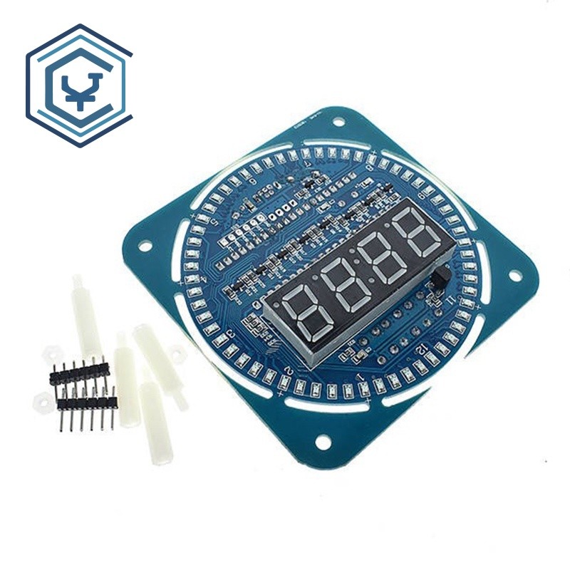 DS1302 Electronic Clock Board Rotating LED Display Creative Temperature ...