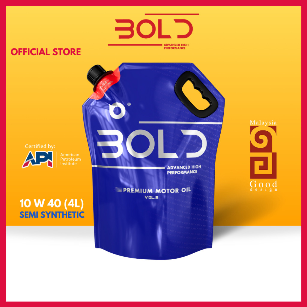 Bold 10w40 4L/3L Semi Synthetic SP Engine Oil Car Lubricant 10w-40 ...