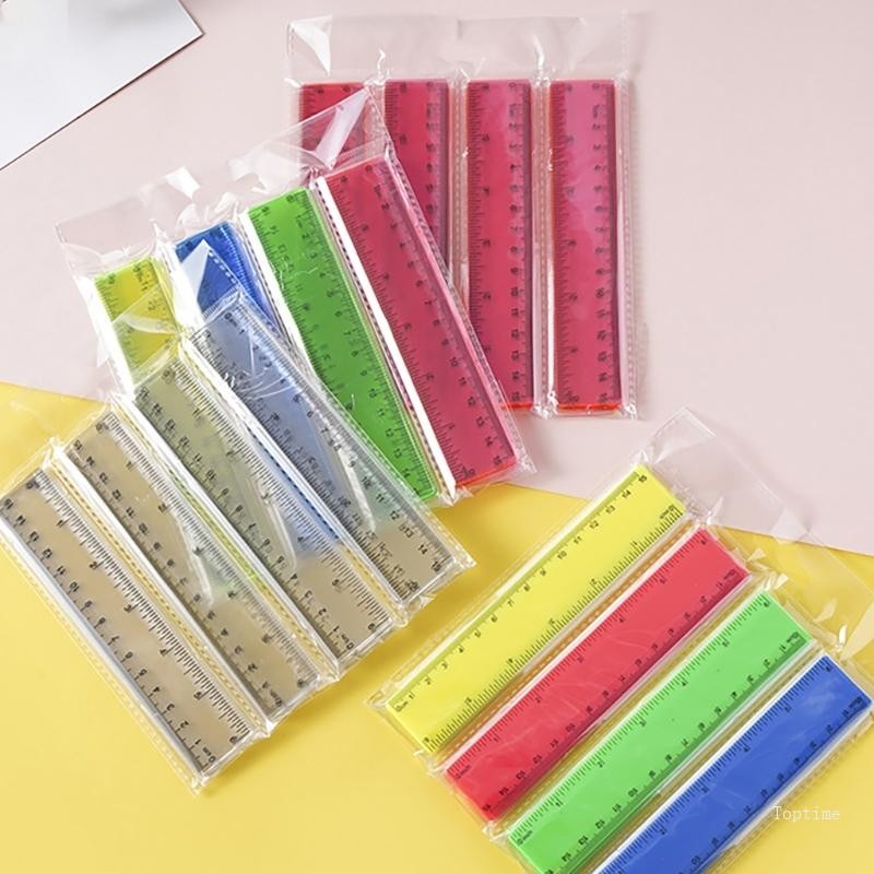 Top 4Pcs Clear Colorful Ruler Ruler for School with Centimeters ...