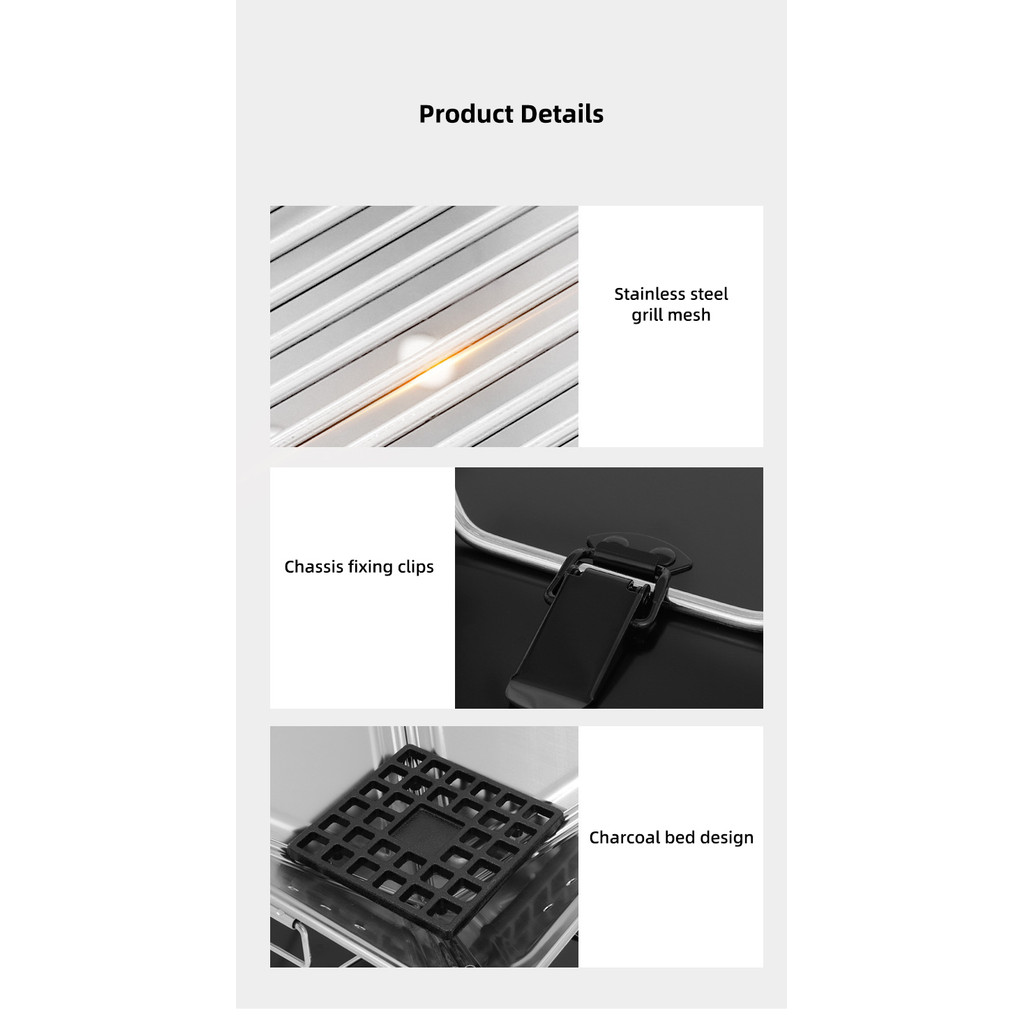 Camping Burning Table Portable Detachable Outdoor Stove Stainless Steel ...