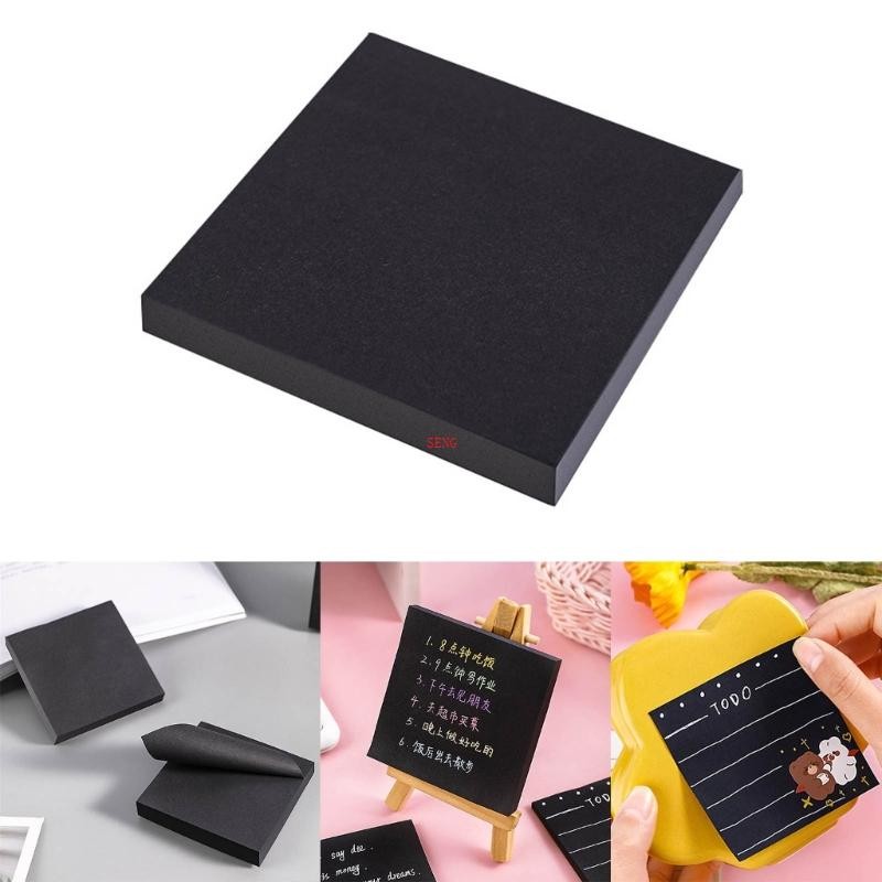 seng Black Sticky Notes 10 Pack Simple Sticky Notes Square Shape Marker ...