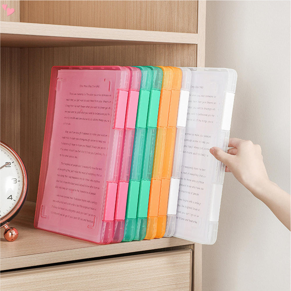 Portable A4 File Box Transparent Plastic Box Office Supplies Holder ...