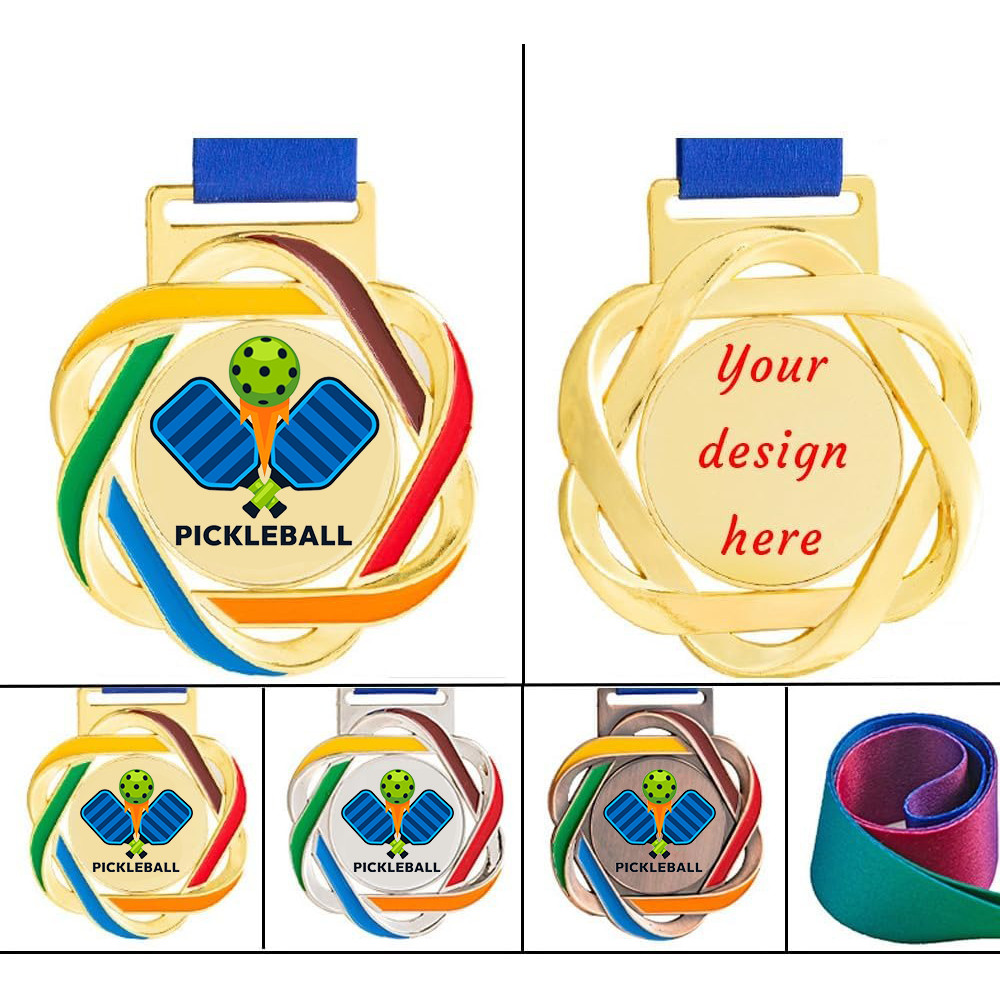 10 To 50 Pack 2.55 Inch Gold Color Pickleball Medals Trophy Award Medal ...
