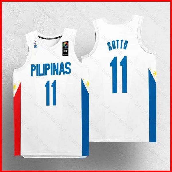 BS1 Gilas Pilipinas Sotto White Basketball Jersey Sports Vest Plus Size ...