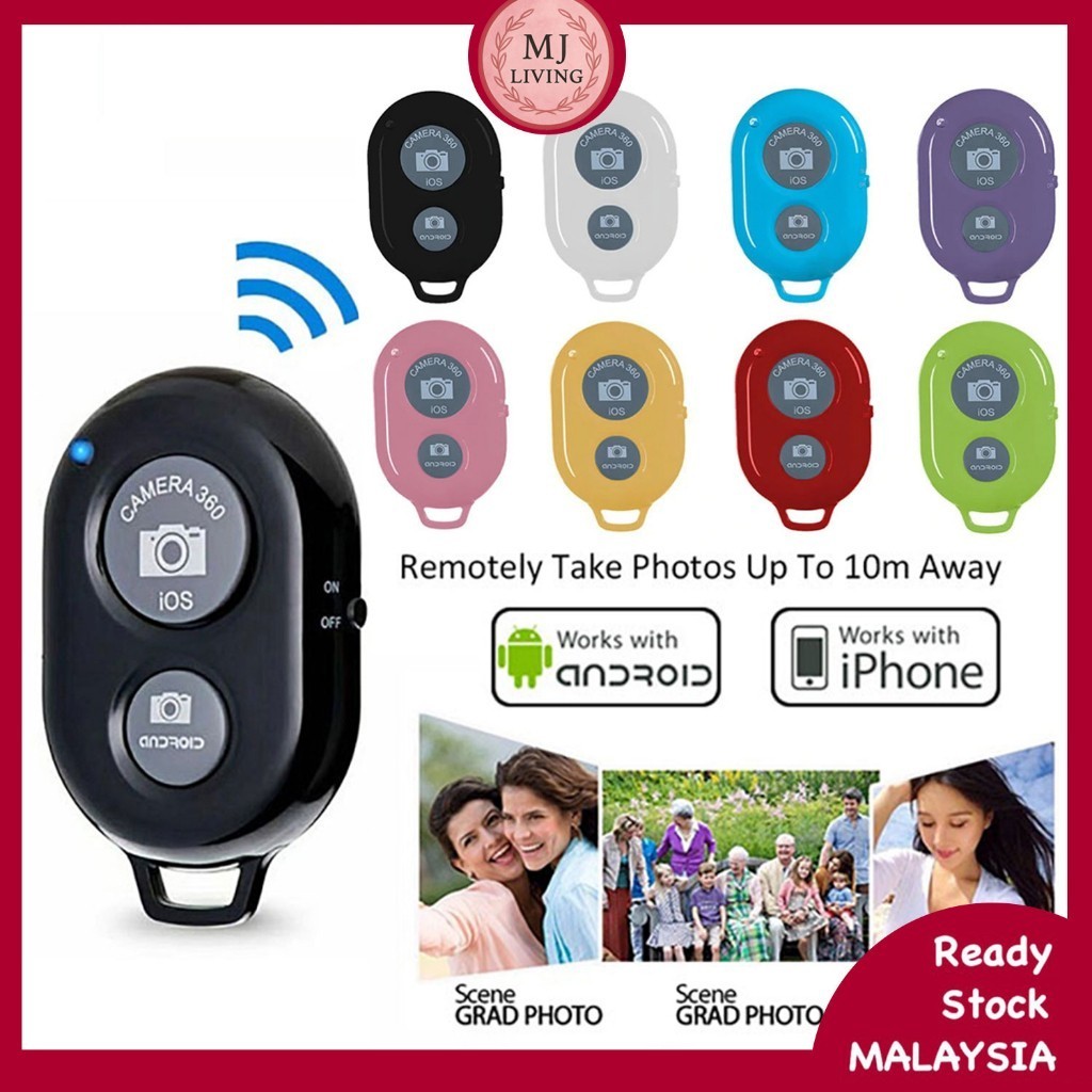 Universal Bluetooth Shutter Remote Control Button Wireless Self-Timer Camera Phone Monopod ...