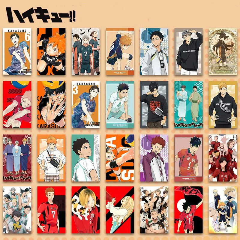 Haikyuu!! 100 PCS Anime Character Mini Cards – 54x90mm Collectible Set ...