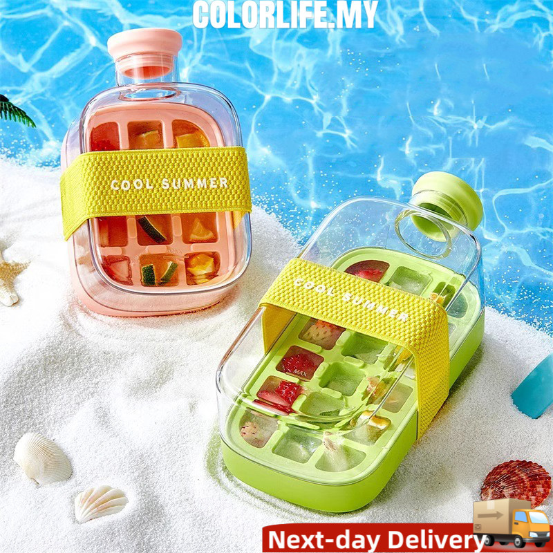 [Next-day Delivery]800/500ml Summer Cool Ice Block Mold with Straw Ice ...