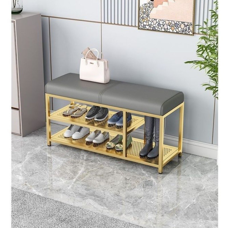 A complete and simple shoe-changing stool, a simple storage stool, a ...