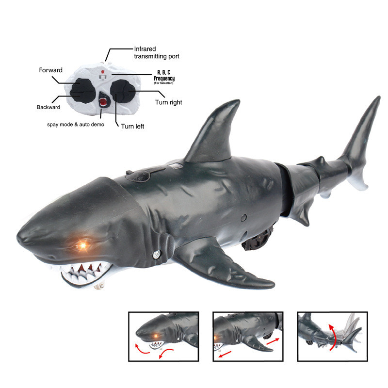 Spray Electric megalodon Mosasaurus great white shark Toy Simulation ...