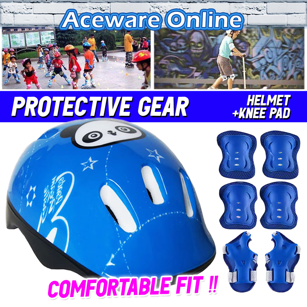 7Pcs Set Kids Protective Gears Kids Roller Skate Cycling Bike Bicycle ...