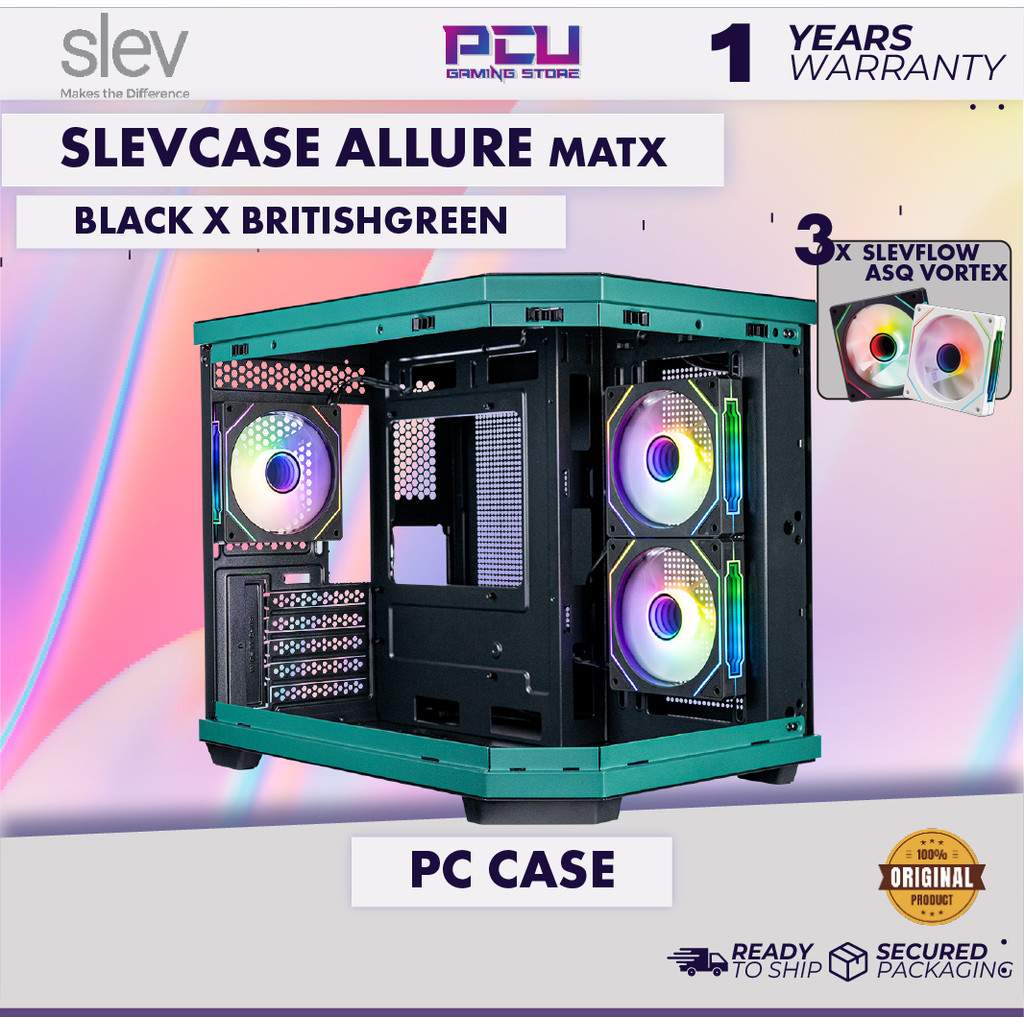 SLEVCASE ALLURE MICRO ATX CASING WITH 3 SLEVFLOW ASQ VORTEX FANS ...
