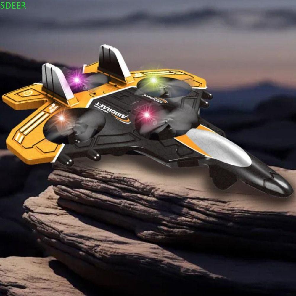 SDEER Remote Control Foam Fighter, Rechargeable RC Drones Glider Flying Helicopter Toy, Airplane ...