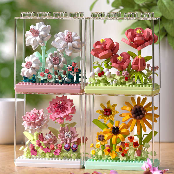 lego flower Hiasan Bunga Kreatif DIY Blok bangunan Chaole Chuang ...