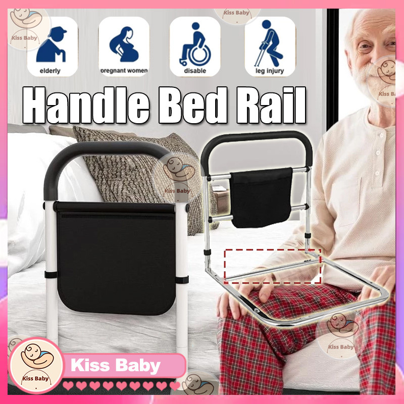 Bed Rails for Elderly Adults Bed Assist Rail with Dual Grab Bars Fall ...