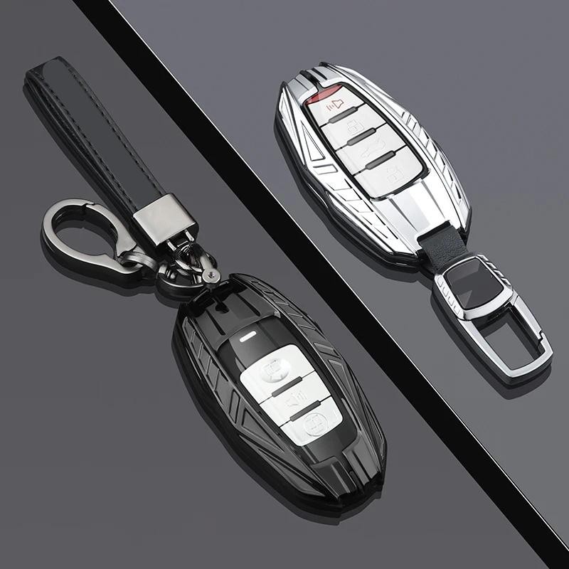 Metal Car Remote Key Case Cover Shell Housing Holder Chain Fob For GWM New Haval H6 HEV PHEV ...