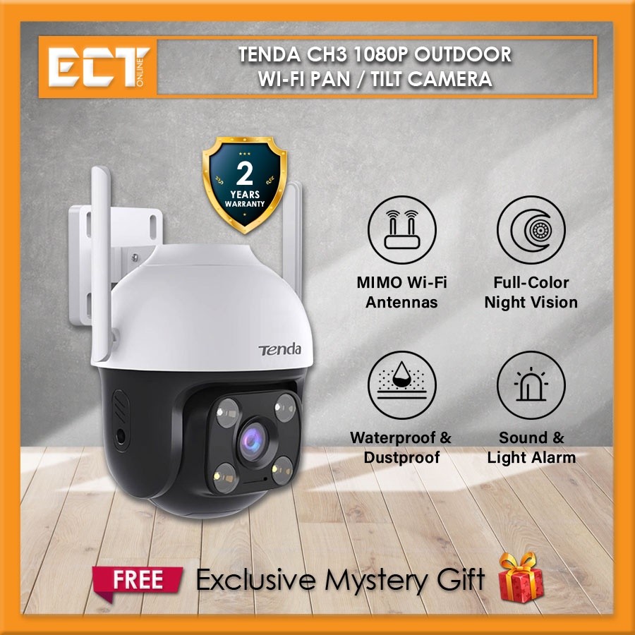 Tenda CH3 1080P Outdoor Wi-Fi Pan / Tilt Camera with Full-Color Smart ...