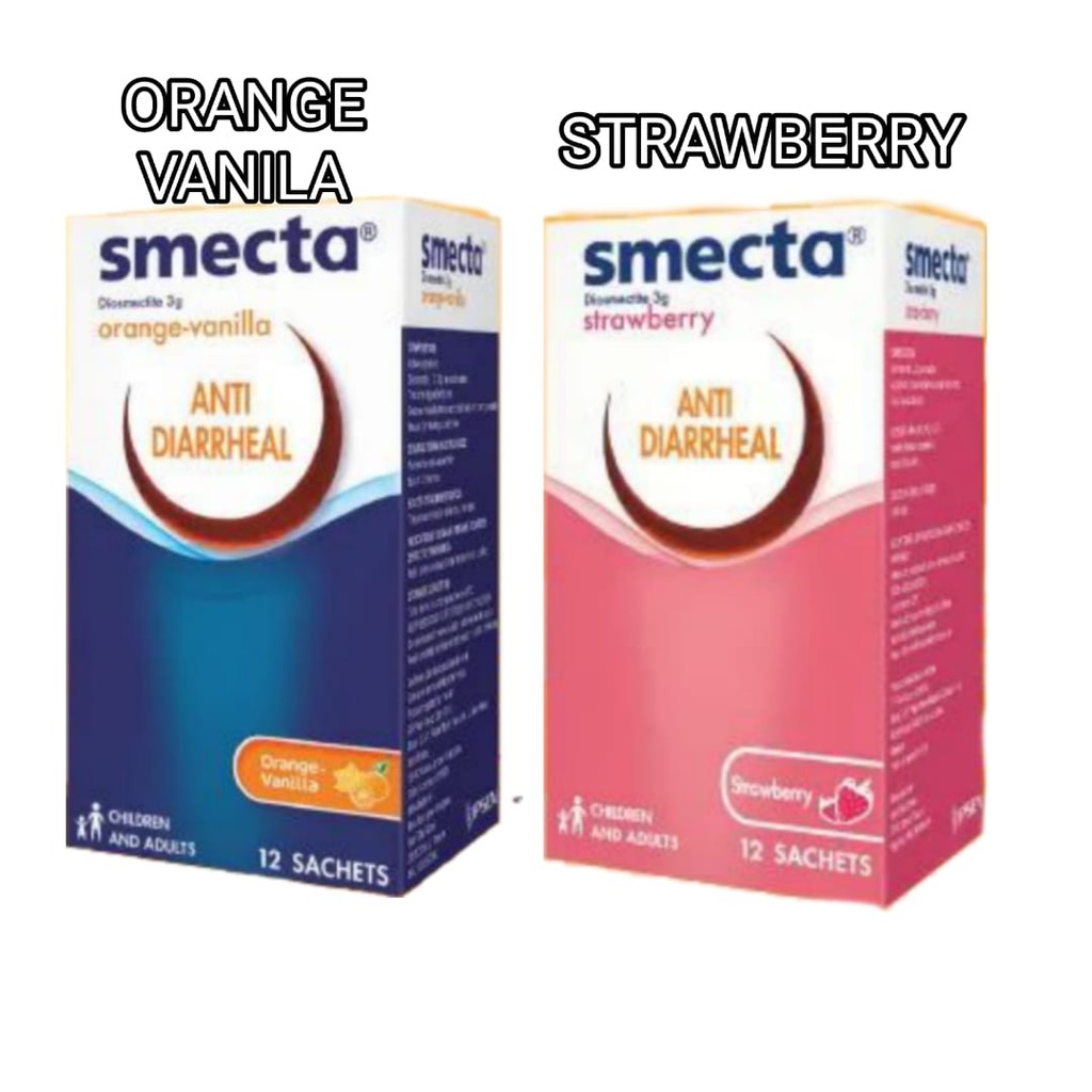 Smecta Anti-Diarrheals Sachet (3GX12'S) - (Orange Vanilla/Strawberry ...