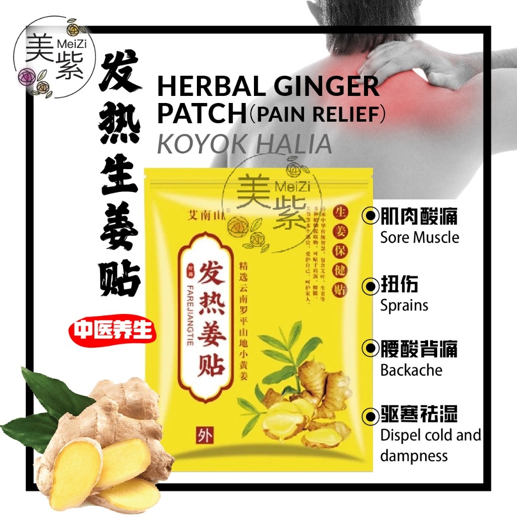 发热生姜贴 Hot Ginger Patch Plaster 疼痛贴 Herbal patch koyok halia sakit badan ...