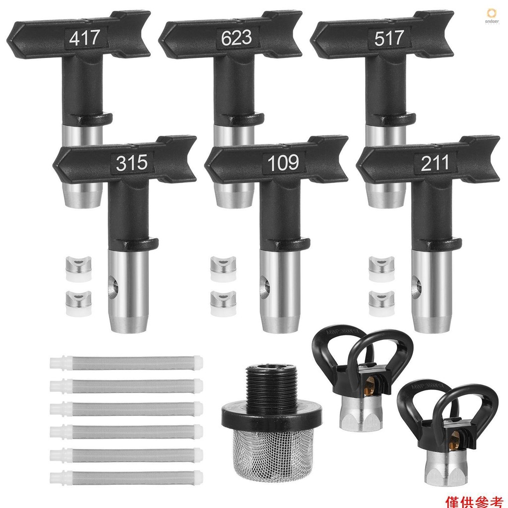 Ado)15 Pieces Airless Paint Sprayer Tips Set Includes 6 Reversible ...