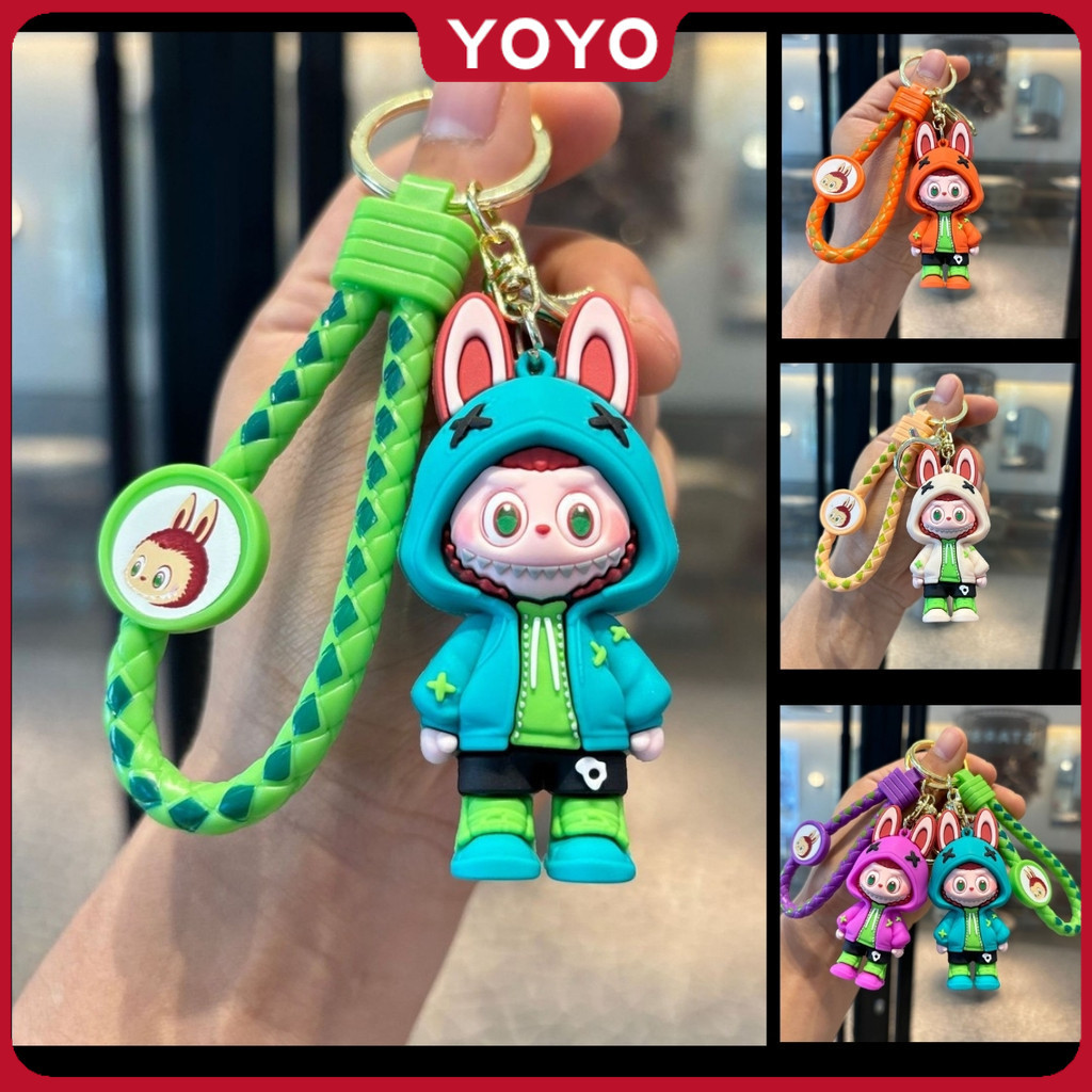 YoYo K04 keychain LABUBU cute buck-toothed baby PVC doll key ring ...
