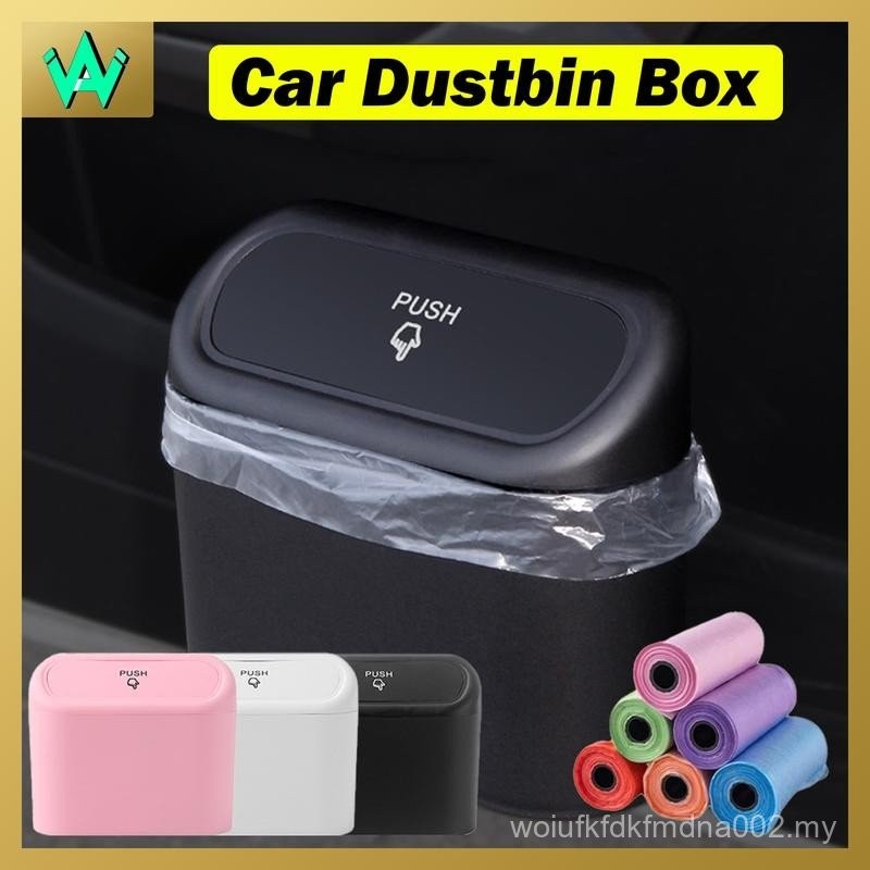 Car Dustbin Box Trash Bin Rubbish Box Mini Hanging Back Seat Waterproof ...
