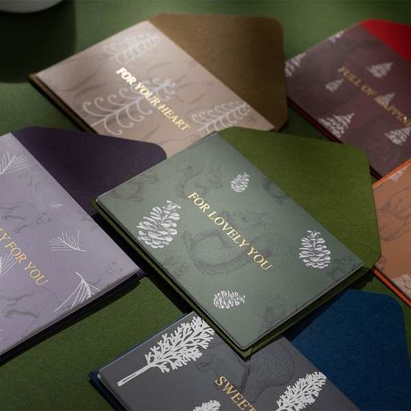 christmas card Set sampul surat kad ucapan Krismas, gaya mewah, seni ...