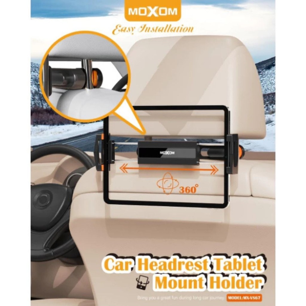 Rotatable Car Headrest Tablet & Phone Mount - Shockproof Adjustable ...