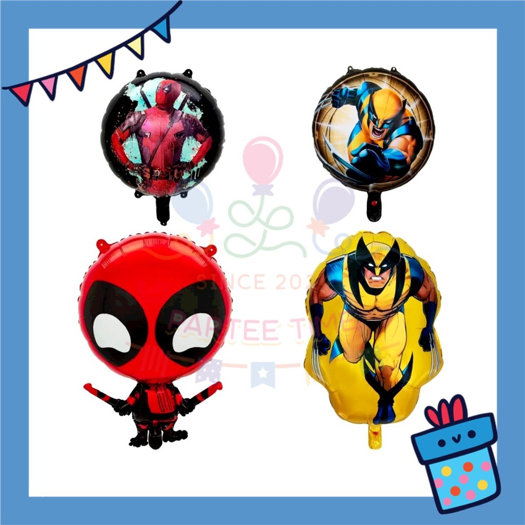 ParteeTime Kids Cartoon Wolverine Dead Pool Themed Foil Balloon ...