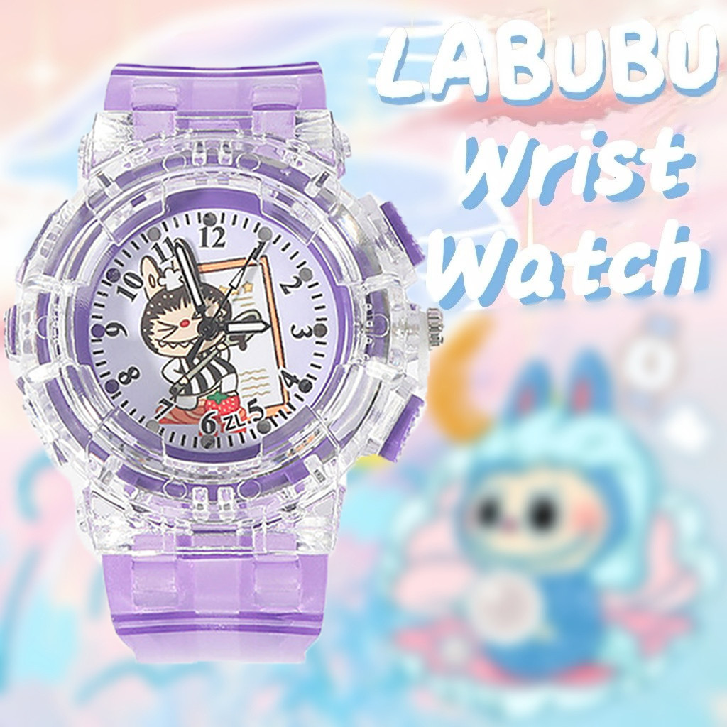 Labubu Kids Luminous Quartz Watch Color Cartoon Dial Silicone Strap ...