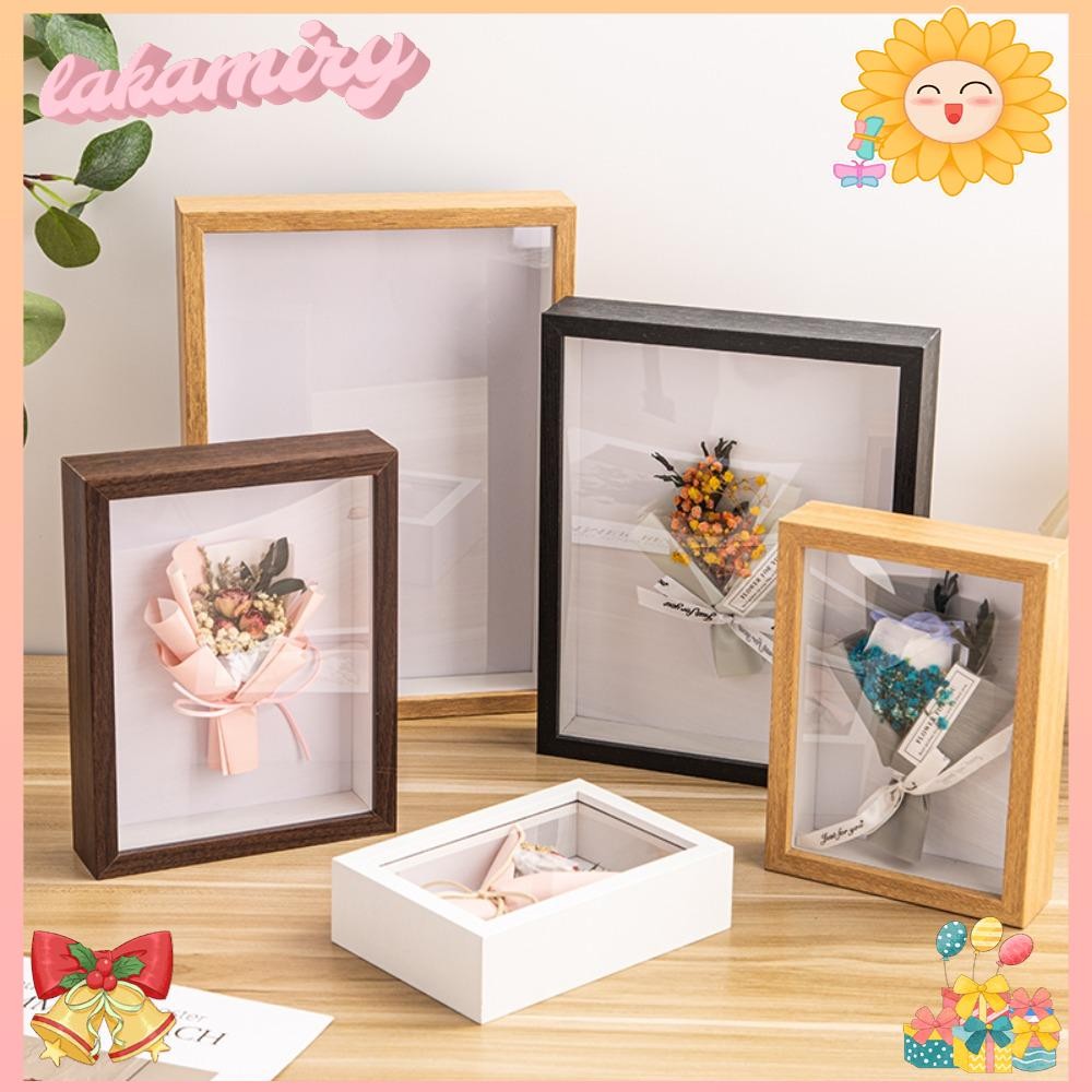 LAKAMIRY Shadow Box Frame, Perspex Glass Rectangular Wooden Photo Frame ...