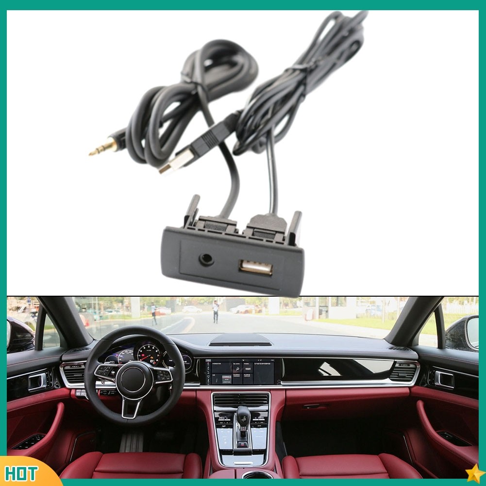 Car USB AUX Port Switch socket cable Switch Adaptor 3.5mm | Shopee Malaysia