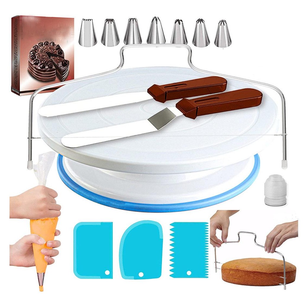 35PCs Cake Tools Turntable Rotating Stand Stainless Steel Cake ...