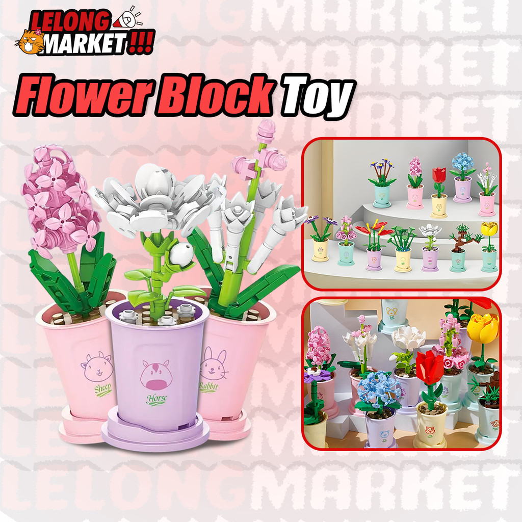 Beautiful Flower Bricks Blocks Building Decoration Cute for Kid Student ...