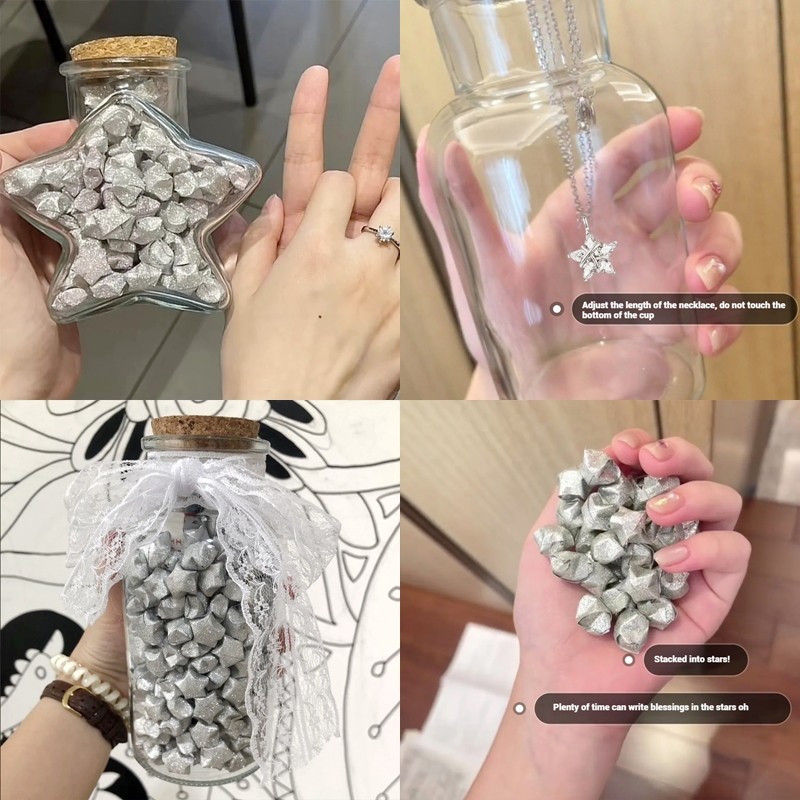 Handmade Star Wishing Bottle Simple DIY Paper Star Bottles Birthday ...