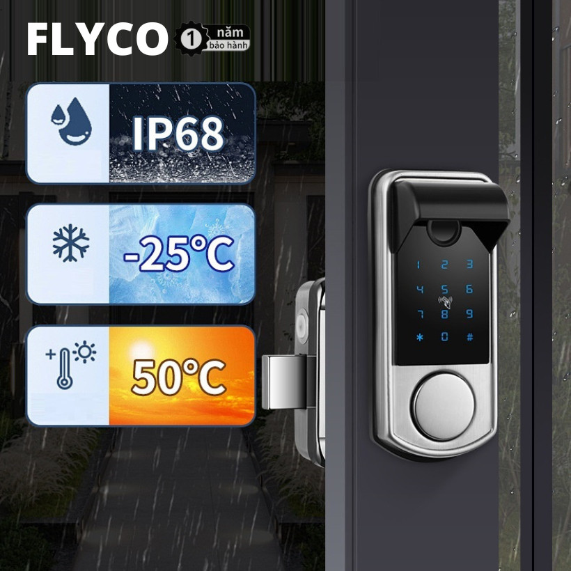 2024 Flyco Electronic Fingerprint Smart Iron Gate Lock - 1 year lock ...