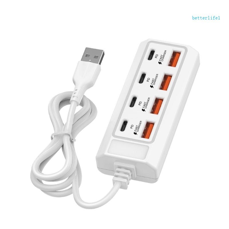 BTM 8 In 1 USB Electrical Socket 25W USB TYPE C Power Strips Charger Station Splitter For Tablet ...