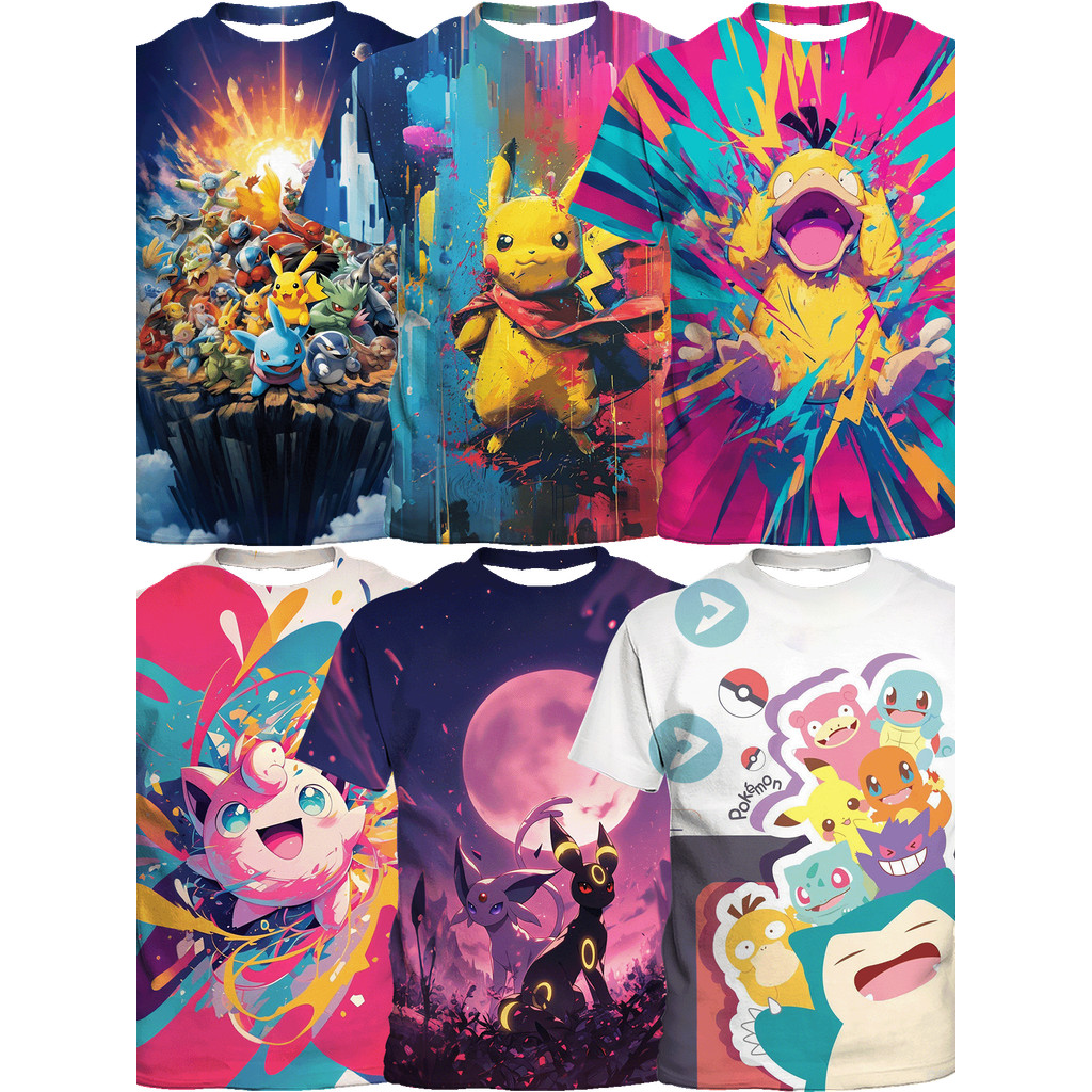 Pokemon, Pikachu, Koda duck print children's T-shirt Boy shirt Anime ...