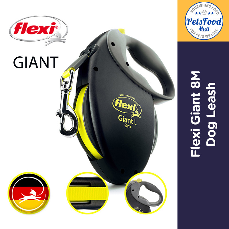 Flexi Giant 8M Dog Leash - Heavy Duty Retractable with Neon Belt for ...