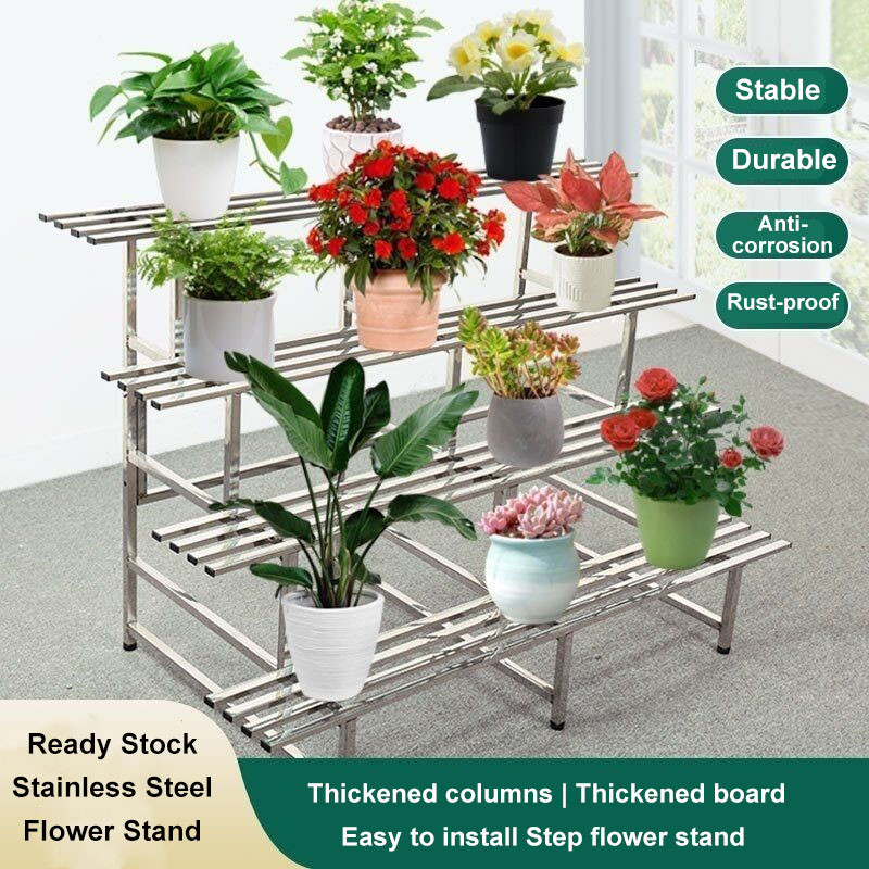 🔥Ready Stock🔥304 Stainless Steel Flower Rack Flower Stand Garden Plant ...