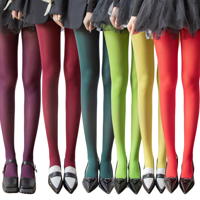 2025 Women's 80D Denier Velvet Opaque Tights Ladies Colorful Tights ...
