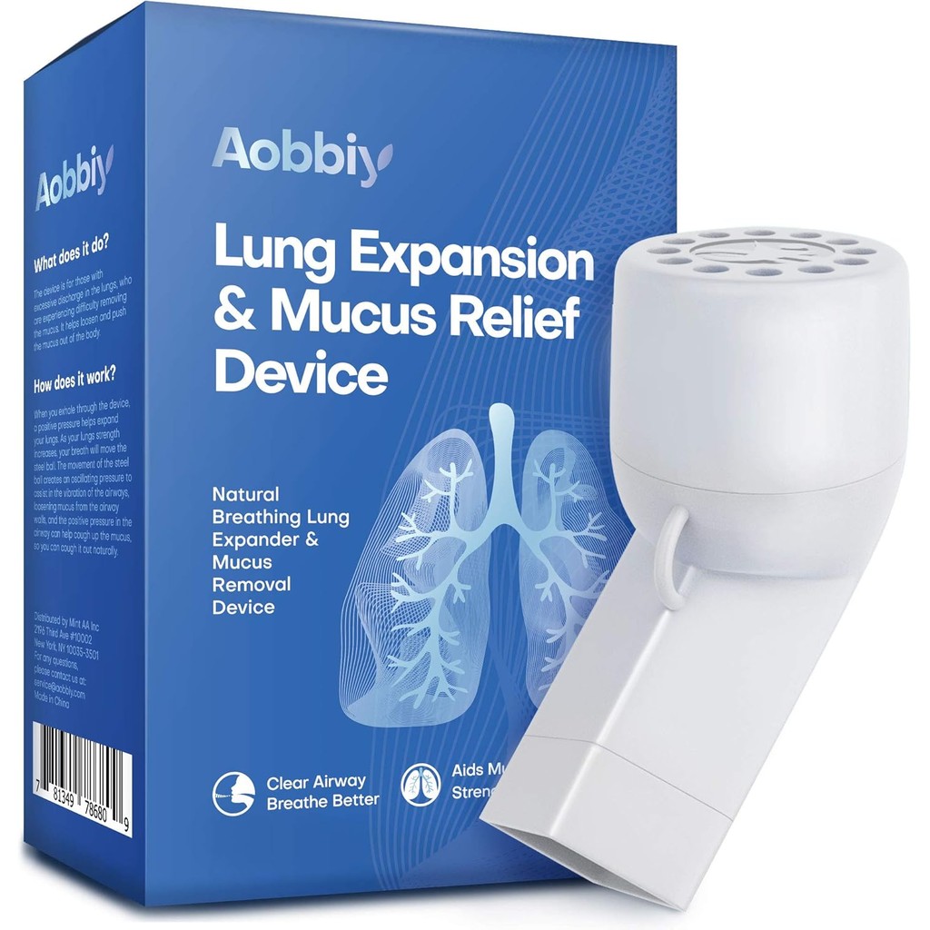 Aobbiy Lung Expansion, Mucus Relief Device, Hand-Held Breathing ...