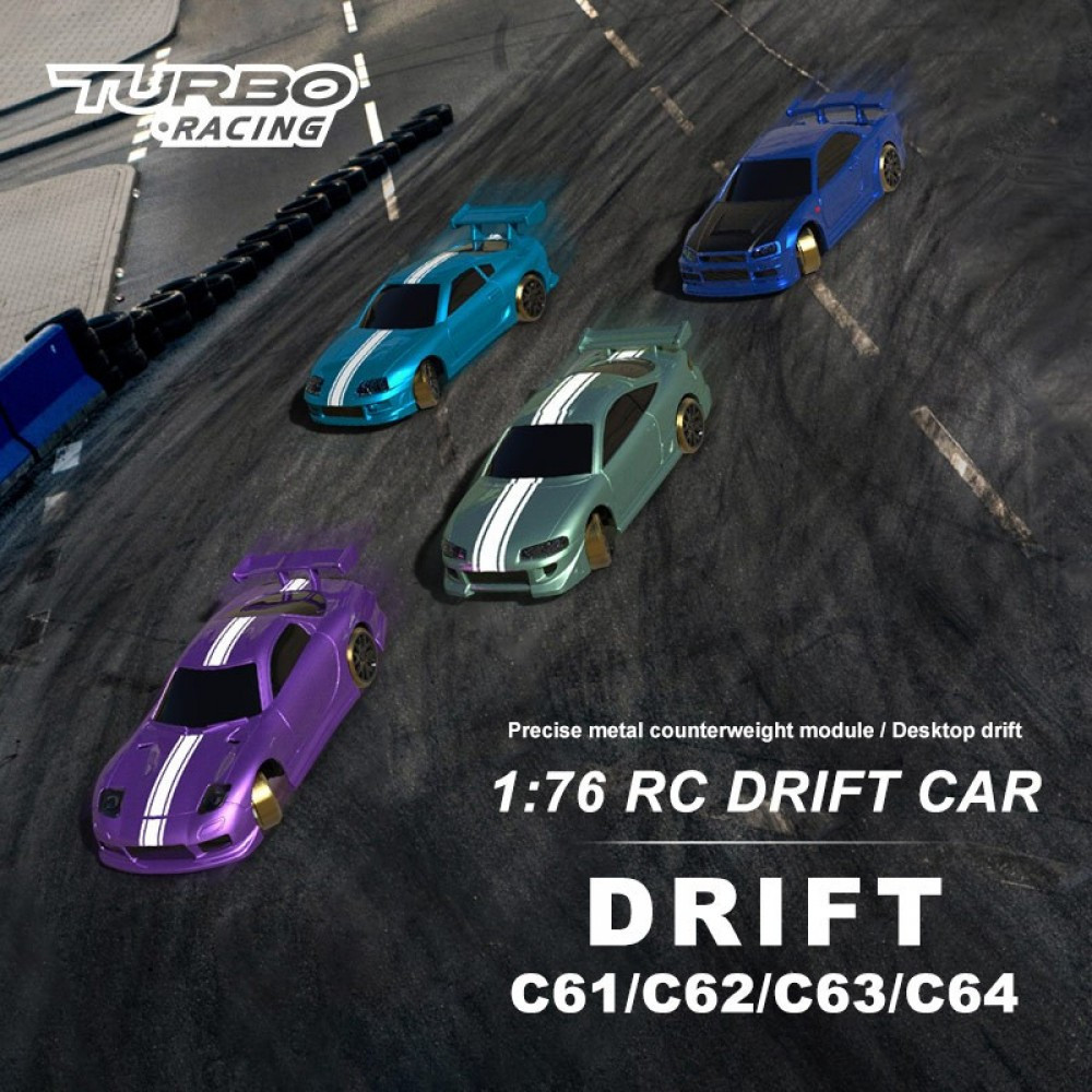 Turbo Racing Drift Car with Gyro 1/76 Scale RTR READY STOCK Purple ...