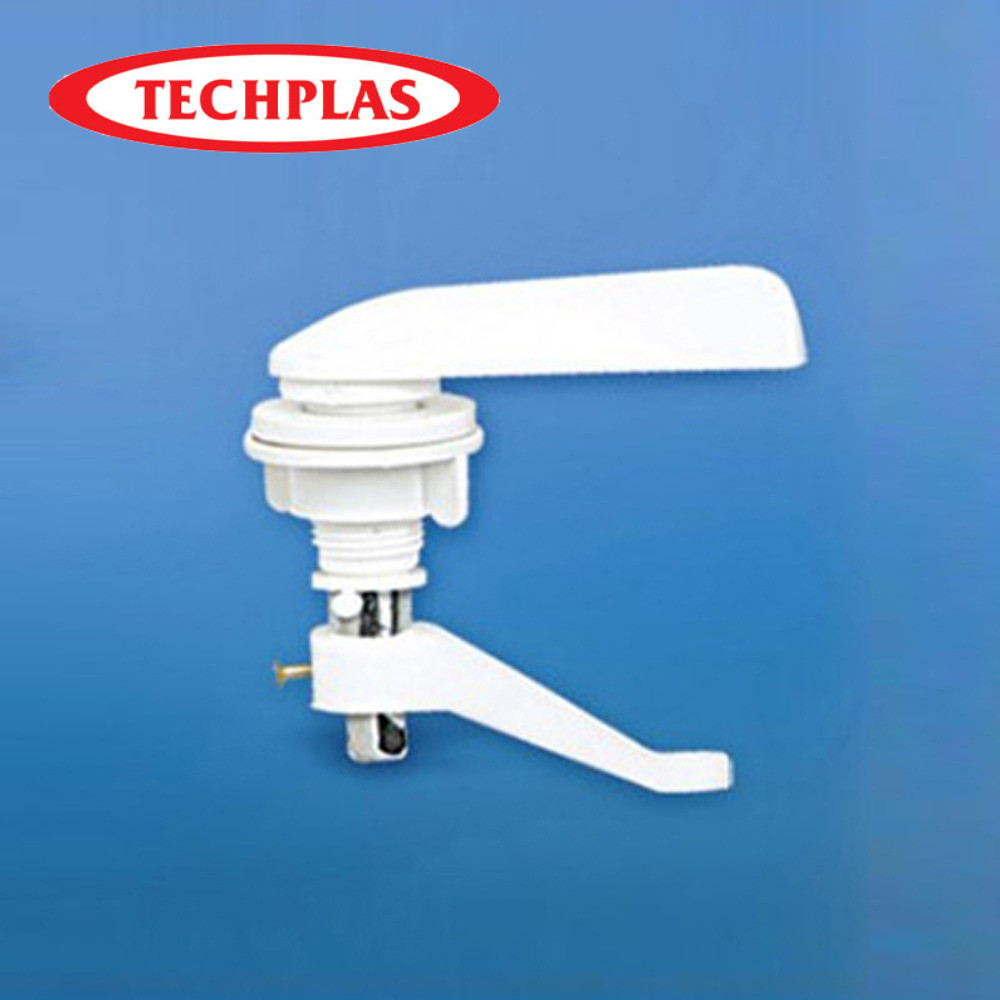 [ TECHPLAS ] FAL-1003A White Plastic Lever Handle (Chrome Plated Metal ...