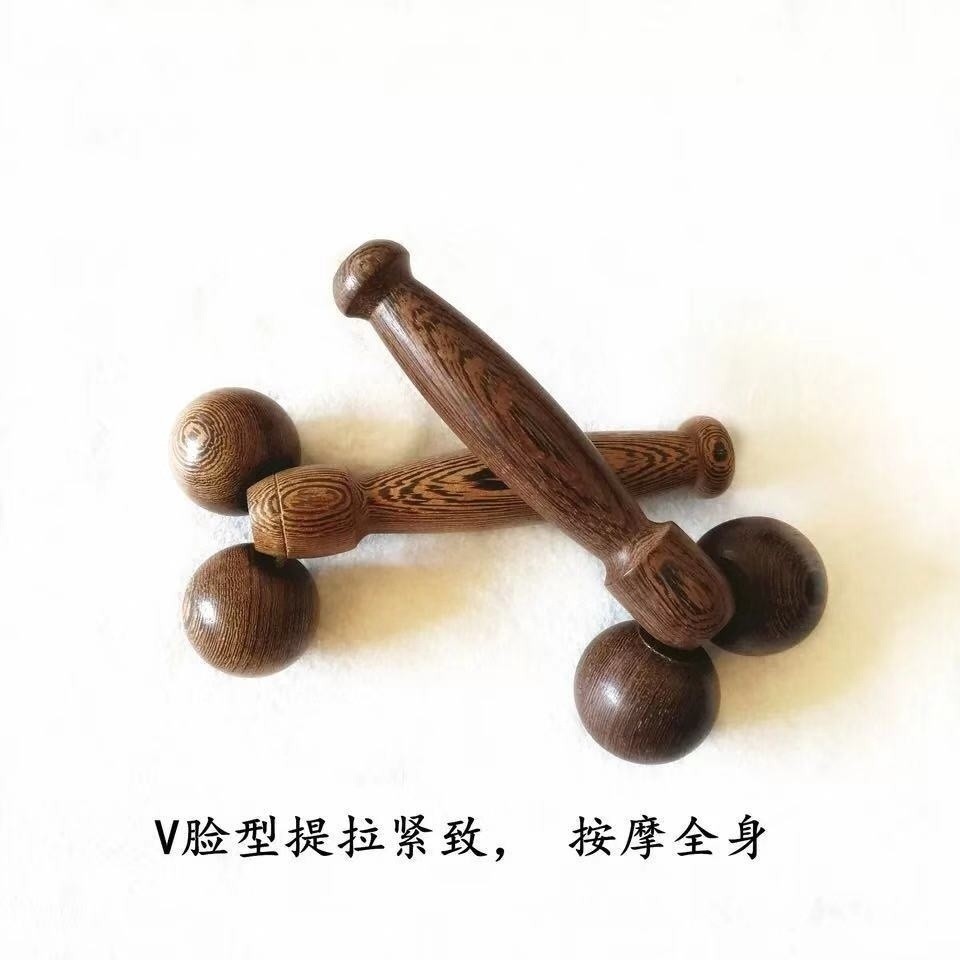 Facial Massage Table Wing Wooden Roller Massager Solid Wood Face 5550